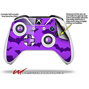 WraptorSkinz Decal Vinyl Skin Wrap compatible with XBOX One S / X Controller - Deathrock Bats Purple (CONTROLLER NOT INCLUDED)