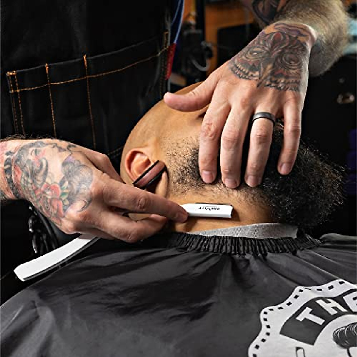 Professional Straight Razor - Ultra Exposed Straight Razor Kit with 10 Gravity Premium Blades, 2mm Exposed (Apollo13)