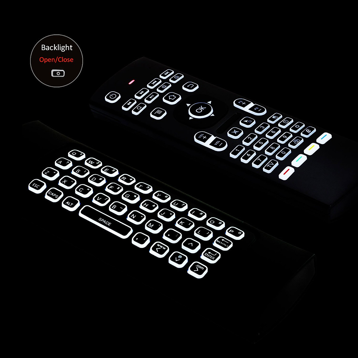 BIFANS MX3 Air Remote Mouse,2.4G Multifunctional Backlit Remote Control, Mini Wireless Keyboard & Infrared Remote Control Learning for Android TV Box,HTPC,IPTV,PC, MAC,PS3,Pad,Xbox