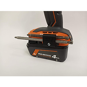 Side Mounted MAGNETIC Bit Holder for Makita 18V, Ryobi 18V, Ridgid or Bosch - Drills, Drivers, Impacts (Black) - Galactic Gadgets