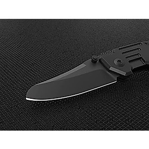 Pocket Knife, SHARKNIGHT EDC Pocket Knife 440C 2.56 inch Blade Wire Cord Cutter Glass Breaker Built-on Belt Clip Safe Lock Aluminum Handle Folding Knife for Outdoor Survival Camping Gift for Gentlemen