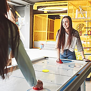 16 Pieces Home Hockey Pucks 2.5 Inch Red Replacement Round Hockey Pucks Heavy Hockey Tables Pucks Multicolors for Game Tables Equipment Accessories