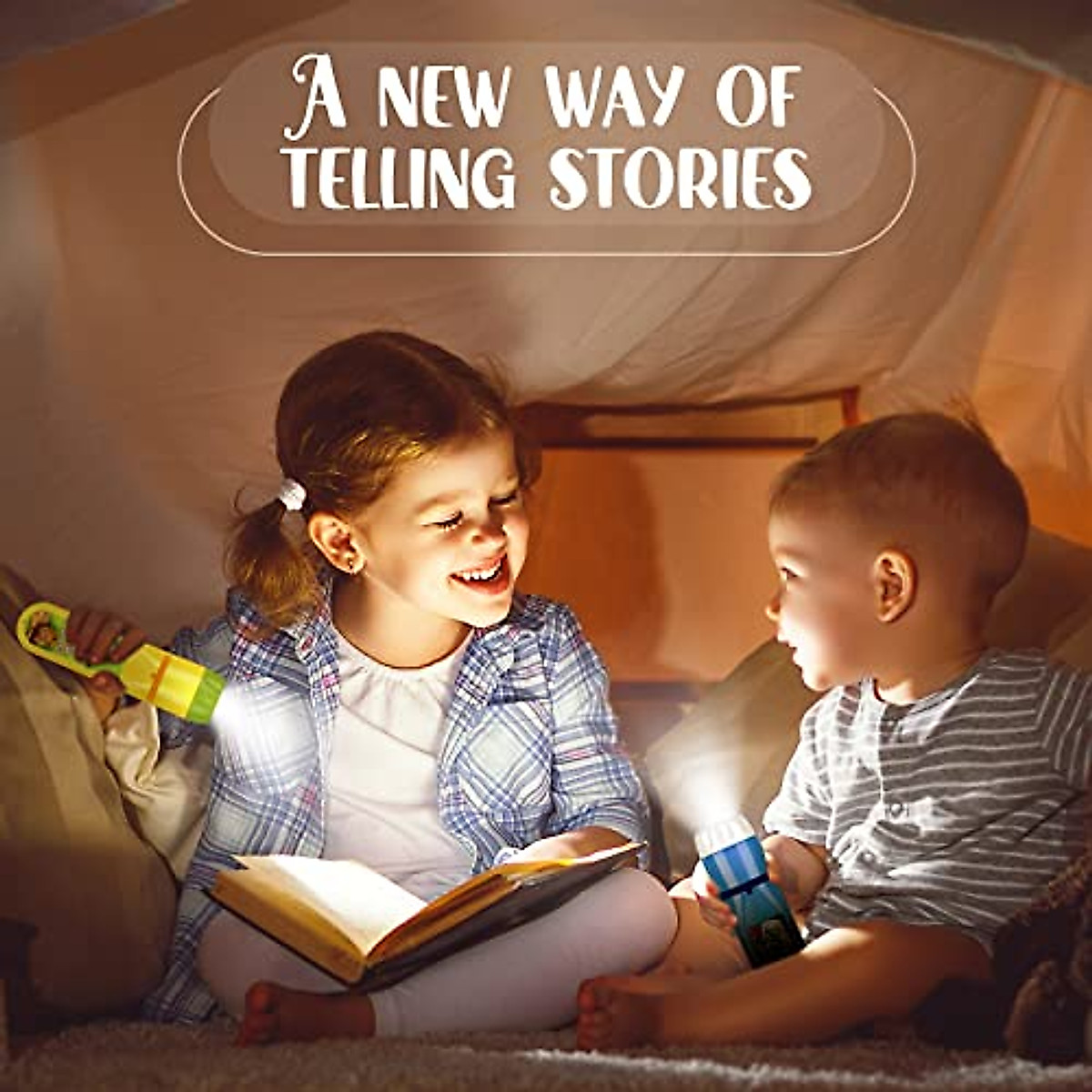 4 Pcs Slide Projector Torch Projection Light Projector Toy Flashlight Educational Learning Bedtime Night Light for Kids Dinosaur Space Ocean Nature Animal (176 Images, 22 Themes)