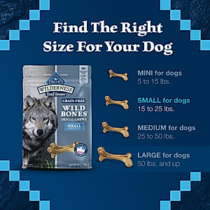 Blue Buffalo Wilderness Wild Bones Grain-Free Dental Chews Dog Treats, Small, 27-oz Bag