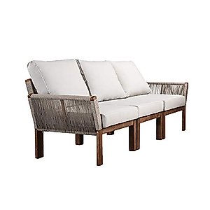 SEI Furniture Brendina Outdoor Sofa, Natural, White