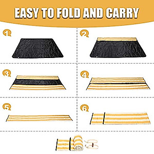 Outdoor Picnic Blankets Waterproof Foldable Large, Sandproof Padding Portable for Family, Friends, Kids, Picnic Mat Machine Washable for Outdoor Camping Party, Wet Grass, Beach Park Hiking, Playground