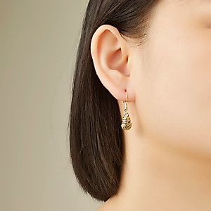 UNY Jewel Jewelry Make a Statement With Our Two Tone Twisted Cable Wire Dangle Ball Fish Hook Earrings Featuring Detailing Perfect For Any Occasion