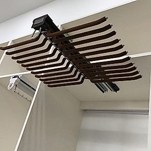 MYOYAY Pull Out Trousers Rack 22 Arms Steel Pull Out Pants Rack Pants Hanger Bar Clothes Organizers for Closet for Space Saving and Storage Maximum Load 33lbs Beige 23.4x18x5.7inch