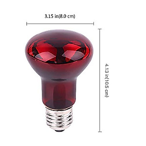 MD Lighting Pet Supplies 100w Infrared Heating Lamp 2 Pack, 110v E27 Basking Spot Light Bulbs for Reptile and Amphibian, as Bearded Dragons, Turtles, Ball Pythons, Red