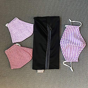 Masque Case Laundry Bag 2 Pack for Cleaning Reusable Face Masks, Keep Face Mask Clean with a Custom Delicates Mesh Washer Bag (2 Black, 2)