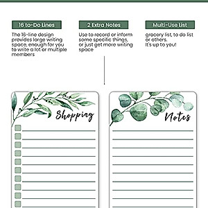 ALEZEL Magnetic Dry Erase Calendar for Fridge, Greenery Monthly Fridge Calendar Whiteboard Set - Vertical Monthly Calendar for Refrigerator, Grocery & to Do List White Board, 3 Markers + Eraser
