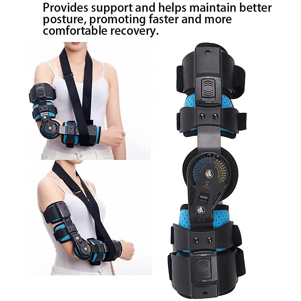 QIANMEI Fixed Elbow Brace Arm Fixation Joint Brace Suitable for Elbow Injury,Orthopedic Brace, Apply to Dislocation, Sprains, Strains Tears Quick Recovery (Size : Left)