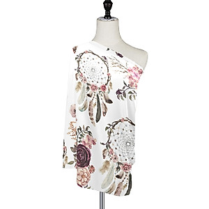 Nursing Cover Breastfeeding Scarf Ethnic Boho Floral- Baby Car Seat Covers, Stroller Cover, Carseat Canopy (n)