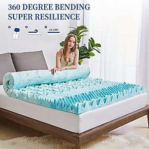 DQZ 4 Inch Queen Mattress Topper 7-Zone Memory Foam Mattress Topper - High Density Cooling Pad - Upgraded Ergonomics Memory Foam Mattress - Soft Bed Topper - CertiPUR-US and Oeko-TEX Certification