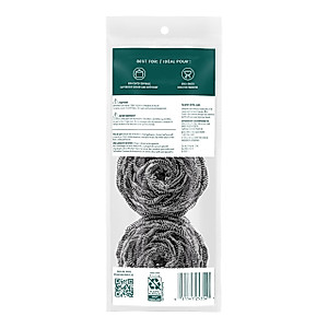 Scotch-Brite Stainless Steel Scrubbers, Ideal for Cast Iron Pans, Powerful Scrubbing for Stubborn Messes, 3 Scrubbers