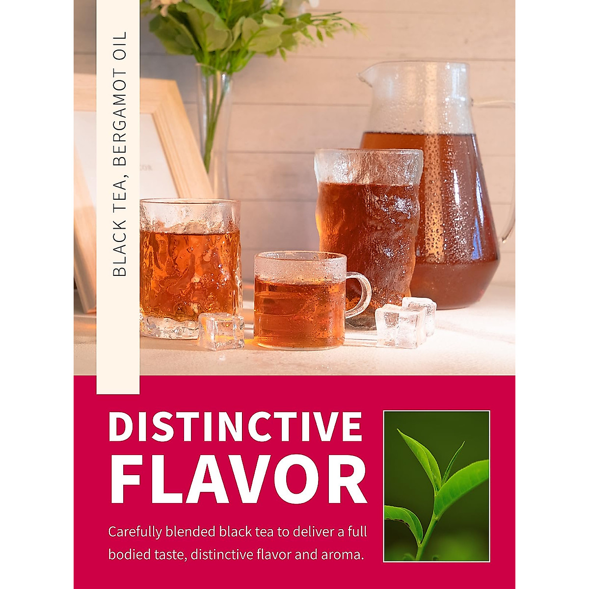 TeeLux Decaf Earl Grey Iced Tea Bags, Decaffeinated Black Tea Blended with Natural Bergamot, Smooth & Mellow, Family Size, 30 Count