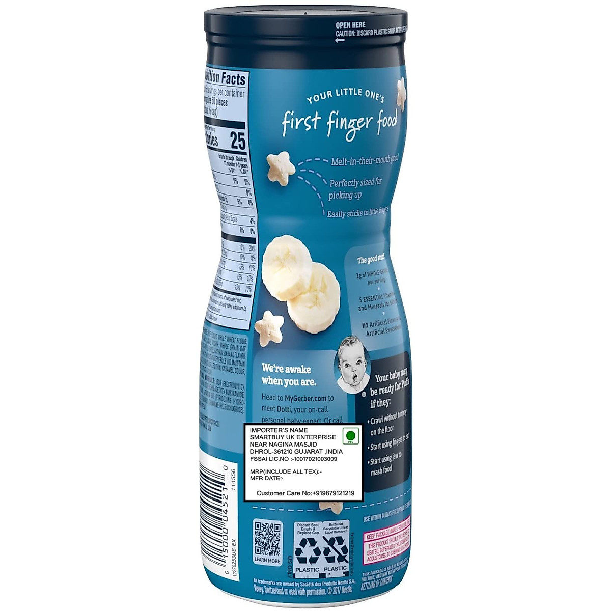 Gerber Graduates Puffs Cereal Snack, Banana, 1.48 Ounce