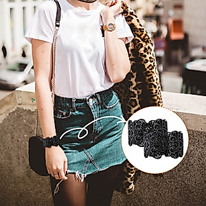 2 Pieces Black Bracelet for Women Gothic Bracelet Vintage Filigree Jewelry Ladies Cuff Bracelets Bohemian Lace Bracelet Lace Cuff Bangle Bracelet Wide Stretch Rhinestone Bracelets Statement Bracelet