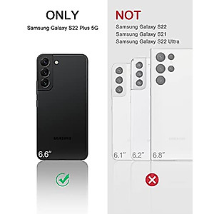 Dexnor for Samsung Galaxy S22 Plus Case, [Built in Screen Protector and Kickstand] Heavy Duty Military Grade Protection Shockproof Protective Cover for Samsung Galaxy S22 Plus 5G,Black