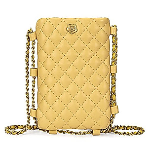 Montana West Small Quilted Cell Phone Purse for Women Soft Chain Crossbody Cellphone Wallet Bag MBB-MWC-141YL