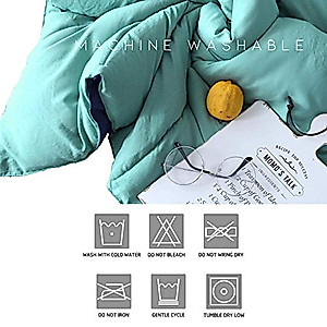 KASENTEX All Season Down Alternative Quilted Comforter Set Reversible Ultra Soft Duvet Insert Hypoallergenic Machine Washable, King, Turquoise Sea Green/Twilight Blue