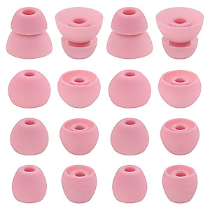 ALXCD Eartips Compatible with BeatsX in-Ear Earbuds, 8 Pair S/M/L & Double Flange Soft Silicone Earbuds Tips, Compatible with Beats by Dr. Dre BeatsX [8 Pair/Pink]