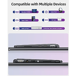 UPERFECT Y Portable Monitor Freestanding Touchscreen, 15.6''FHD 1080P IPS Screen with Adjust Kickstand, 2000:1 Contrast Ratio, 100% sRGB w/Standard HDMI/USB 3.0/Type C, Built-in Speaker/Ambient Light