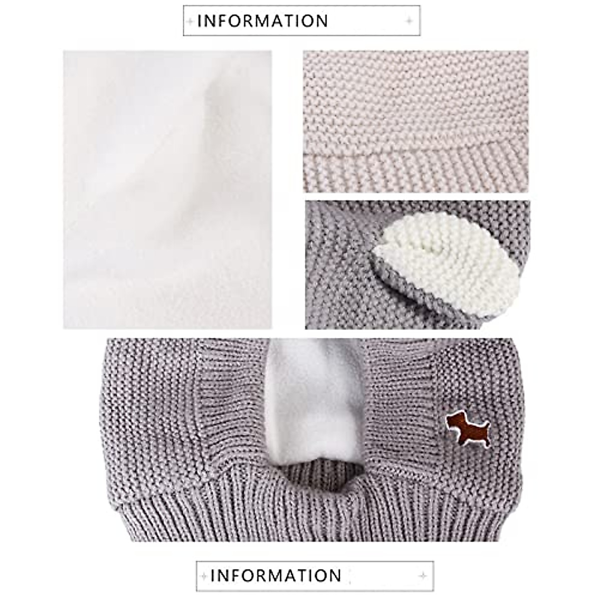 JIMUKEJI 2022 Dog Ear Muffs Noise Protection Winter Neck and Ear Warmer Hood for Pets Cat Dogs Stress Anxiety Relief Hood Warm Dog Knitted Hat Holiday Outdoor Walking Essential Clothing Matching