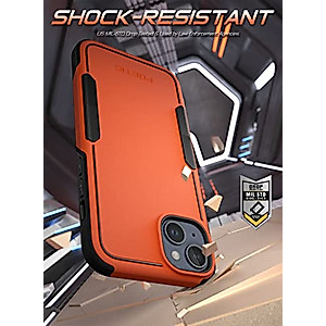 Poetic Neon Series iPhone 14 Case, Dual Layer Heavy Duty Tough Rugged Light Weight Slim Shockproof Protective Drop Protection Phone Case 2022 New Cover for iPhone 14 (6.1 Inch), Orange