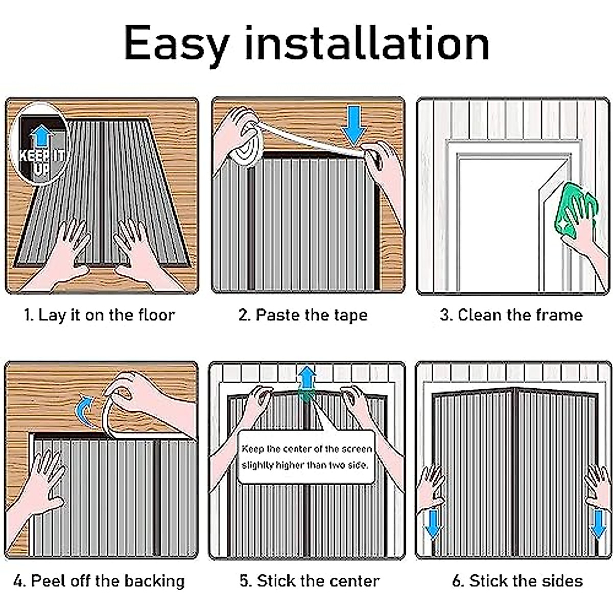 Magnetic Screen Door Pet and Kid Friendly Mosquito Curtain Self Sealing Mesh Curtain Full Frame Hook & Loop for Patio Doors -D-100x220cm(39x87inch)