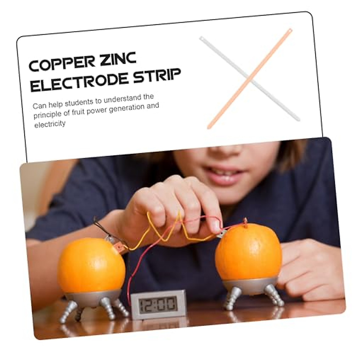 Parliky 1 Set Electrode Strip for Experiment Copper Anode for Zinc Plating Zinc Copper Plate Zinc Tablets