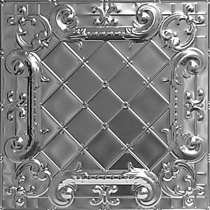 Romeo, Romeo 2 ft. x 2 ft. Tin Plated Steel Wall and Ceiling Patterns Drop in Steel (Unfinished) 6 Pack