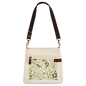 Creative Brands Cotton Canvas Crossbody Tote/Purse with Adjustable Strap, Loved