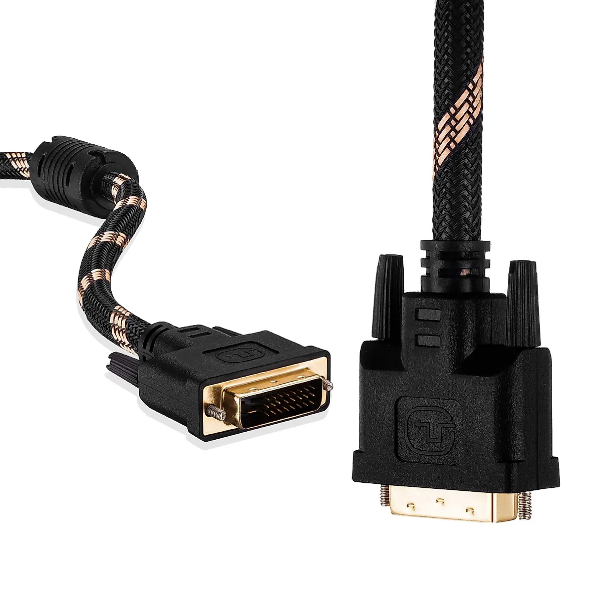 Dvi to Dvi Cable 65Ft,Nylon Braided DVI-D 24+1 Dual Link Male to Male Digital Video Cable Gold Plated with Ferrite Core Support 2560x1600 for Gaming, DVD, Laptop, HDTV and Projector (65Ft/20M)