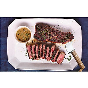 Steak Rocking Knife with Anti-Slip Handle for One-Handed User, Super Sharp Rocker Ulu Knife for Limited Strength Hand Arthritis, Elderly or Pet Owner - Easy Chopping & Slicing for Meat, Veggies