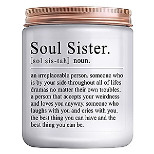 Sister Gifts from Sister, Funny Women Gifts for Sister in Law Christmas&Thanksgiving Mothers Day Birthday Gift for Soul Sister Mom BFF Boss Colleague Friend Present Lavender Candle