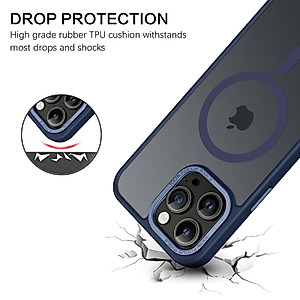 BENTOBEN for iPhone 13 Pro Max Case,[Compatible with MagSafe] iPhone 13 Pro Max Magnetic Phone Case Translucent Matte Shockproof Women Men Protective Cover Case for iPhone 13 Pro Max 6.7",Navy Blue