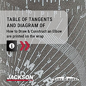 Jackson Safety Pipe Measure Tool Wrap Around Tape, Flex Angle Measuring and Marking Gauge for 3 to 6 Diameter, Medium, Black, 14752, 3.88" X 4''