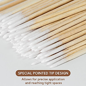 800PCS Pointed Cotton Swabs with Storage Case - Precision Tip Cotton Swabs with Wooden Sticks - Microblading Cotton Swab 4 inch - Cotton Swabs for Makeup, Tattoo Permanent Supplies