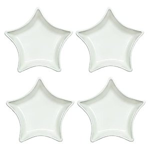 SOCOSY Star-shaped Multipurpose Ceramic Sauce Dish Seasoning Dishes Sushi Dipping Bowl Appetizer Plates Serving Dish Saucers Bowl - 3 Inches (Set of 4)