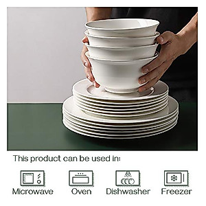 DOWAN 20 OZ Ceramic Soup Bowls & Cereal Bowls - White Bowls Set of 6 for Kitchen - Bowls for Cereal, Soup, Oatmeal, Rice, Pasta, Salad - Dishwasher & Microwave Safe