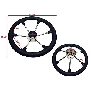 Marine Boat SS304 Steering Wheel with Black Sleeve 6 Spoke 15 1/2"
