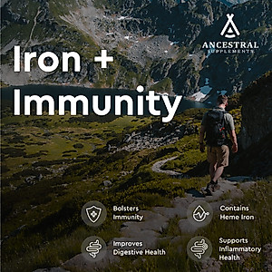 Ancestral Supplements Grass Fed Beef Spleen Supplement, 3000mg Beef Organ Spleen Support Formula Promotes Digestive, Immune, Iron, Energy and Allergy Health, Non GMO, 180 Capsules