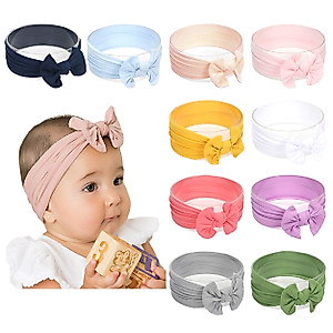DANMY Baby Girl Nylon Headbands Newborn Infant Toddler Hairbands Knotted Children Soft Headwrap Hair Accessories