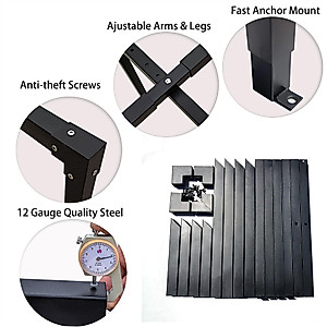 Nuwovwo AC Security Cage, Adjustable Height and Width, Steel Air Conditioner Cage for Round or Square Shape incl. Self-Tapping Screw