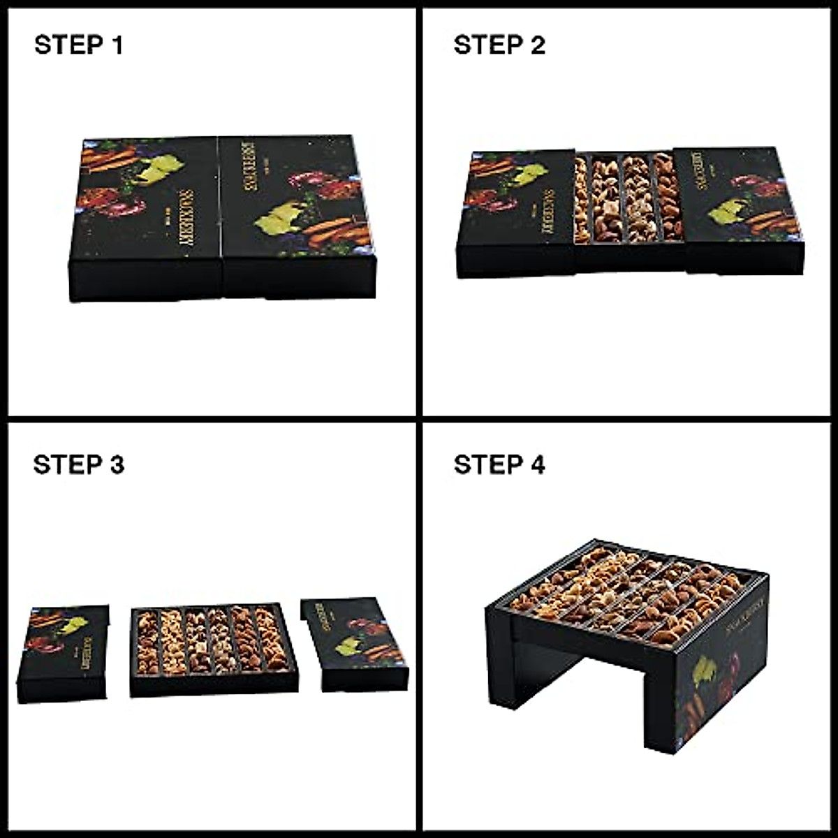 Holiday Mixed Nuts Gift Basket, in Elegant Display Stand Box, Gift Set for Easter, Birthday Party, Sympathy, Healthy Gift Snack Box for Men and Women. Kosher - Snackberry (Original)