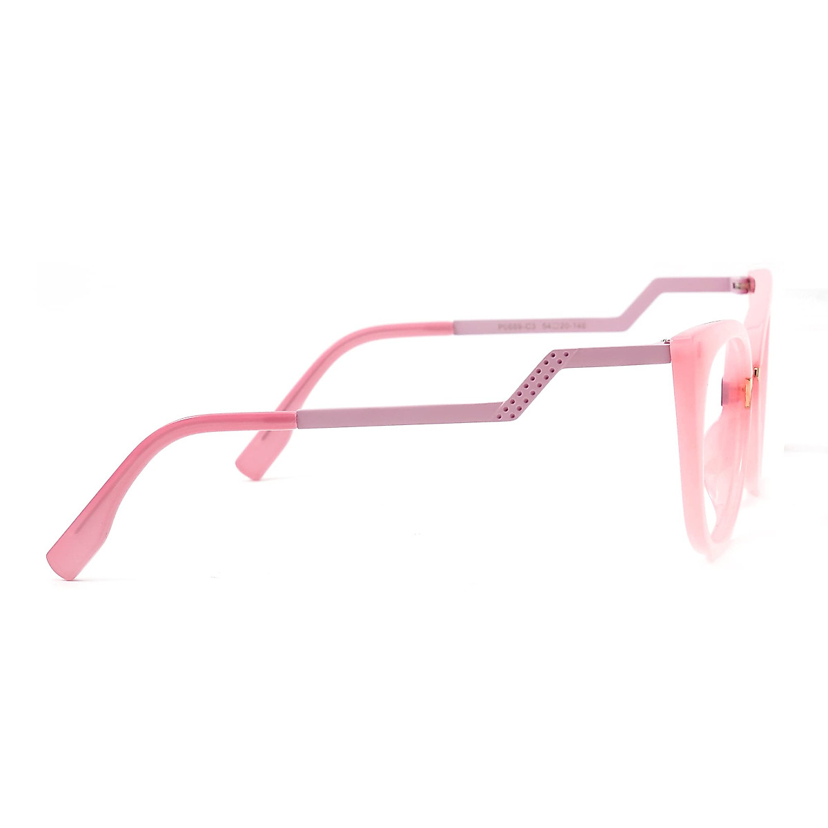 Zeelool Stylish Oversized Cat Eye Glasses Frame for Women with Non-prescription Clear Lens Jacqueline FP0669-03 Pink