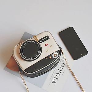 PACKOVE Women Crossbody Bag Camera Shaped Bag PU Leather Handbag Fashion Camera Shaped Purse for Daily Use Travel Shopping
