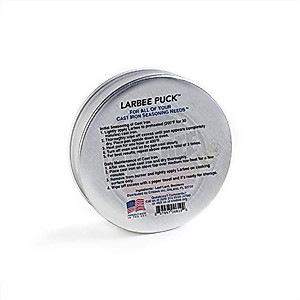 Larbee Puck Cast Iron and Carbon Steel Seasoning - Family Made in USA - The Cast Iron Seasoning Oil & Conditioner Preferred by the Experts