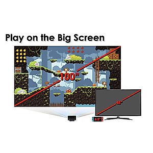 AAXA S1 Mini Projector Compatible for Nintendo Switch, 3 Hour Battery, USB-C Video Input, 720p HD Native Resolution, 400 Lumens, Gaming, DLP (Renewed)